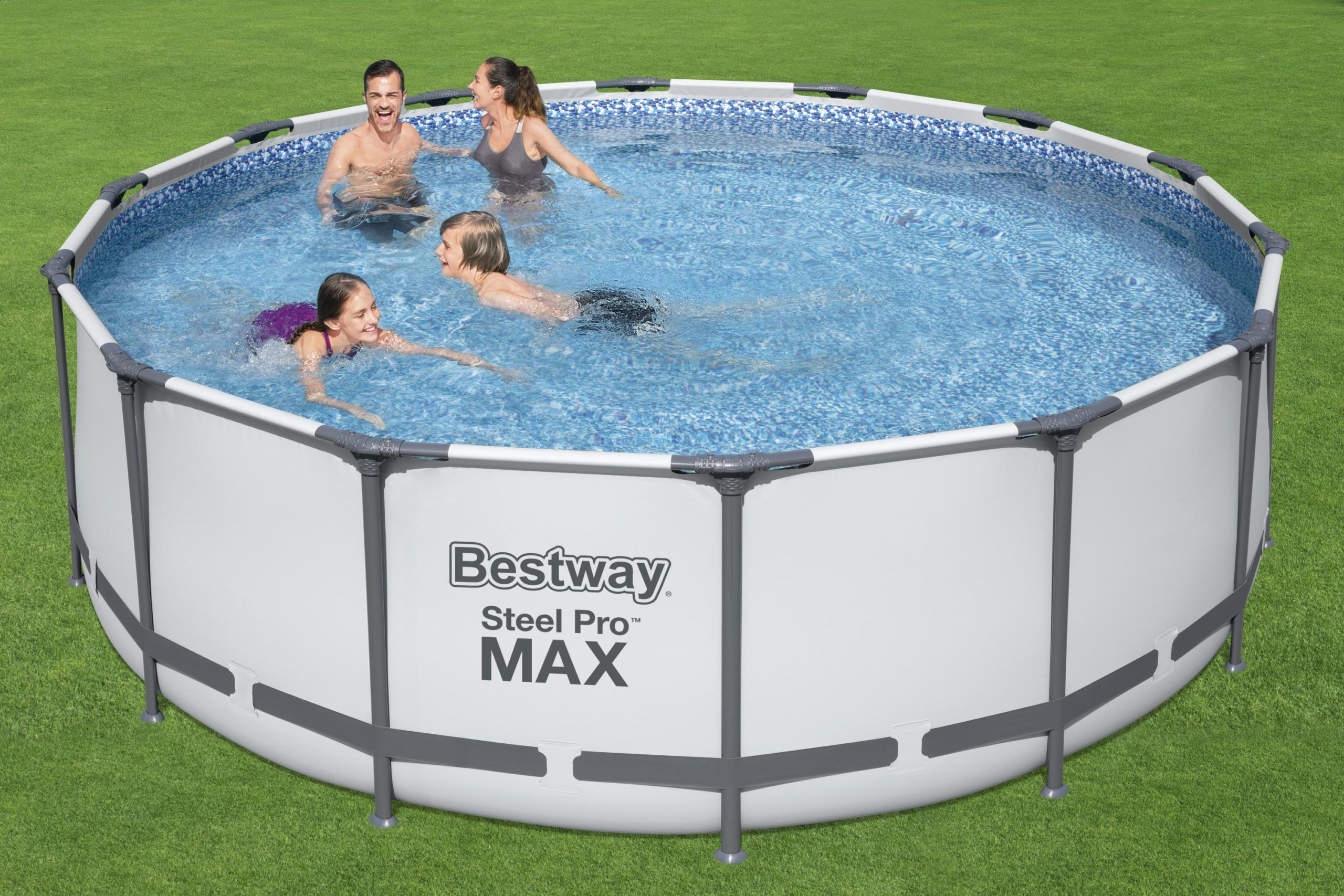 KIT COMPLET PISCINE A CADRE STEEL PRO MAX RONDE AVEC POMPE DE ...
